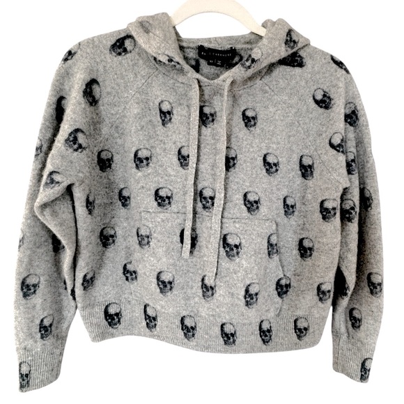 Skull Cashmere | Sweaters | Skull Cashmere Grey Skull Print Cashmere ...